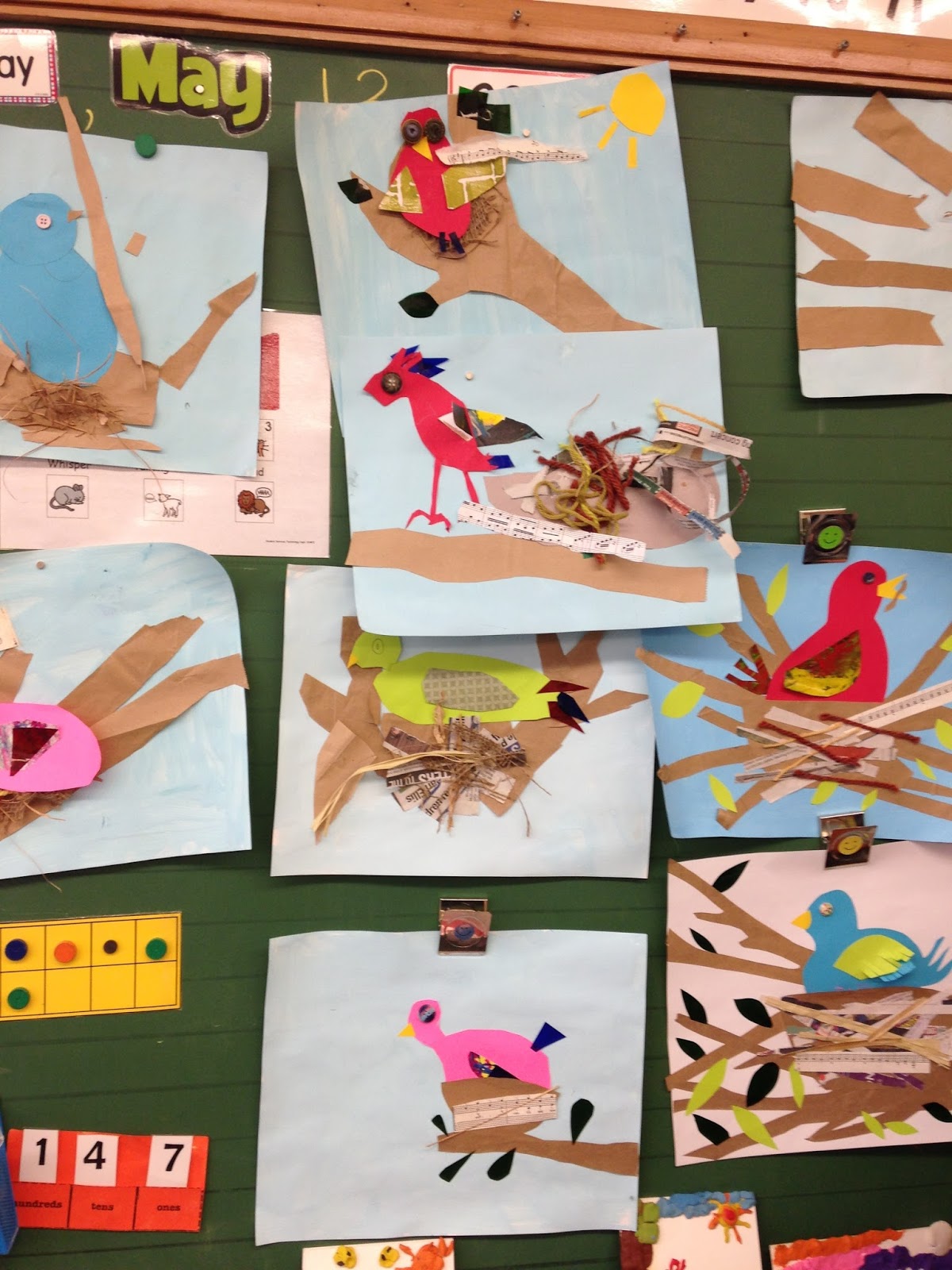 Art Sessions with Mary Deveau: Birds and Nests Collage with Grade 1