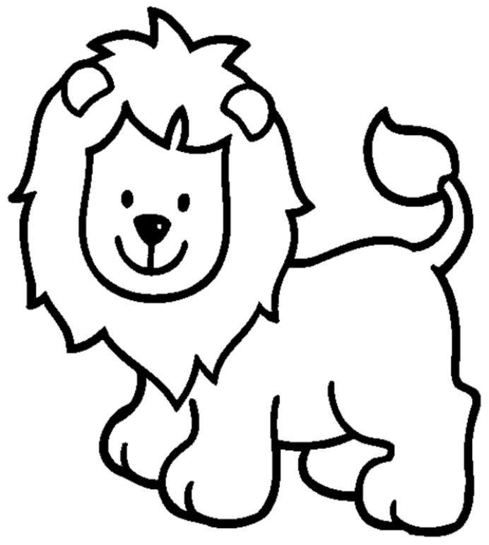 Dibujo para Pintar de Animales "León" ~ Pintamonos