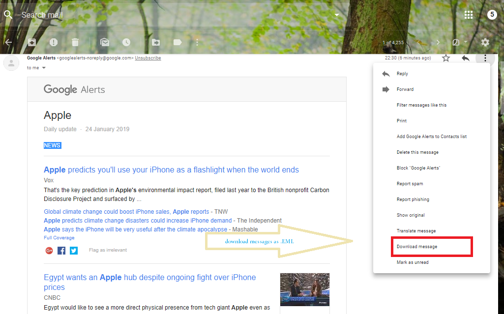 new download format: Open the overflow (three dot) menu andselect ...
