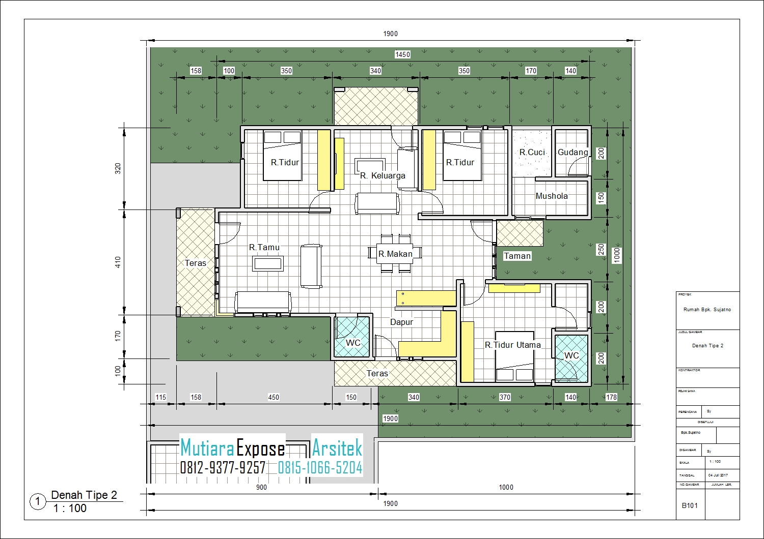 Denah & Gambar Rumah Ukuran 130 meter persegi ~ Renov-Smart Desain ...
