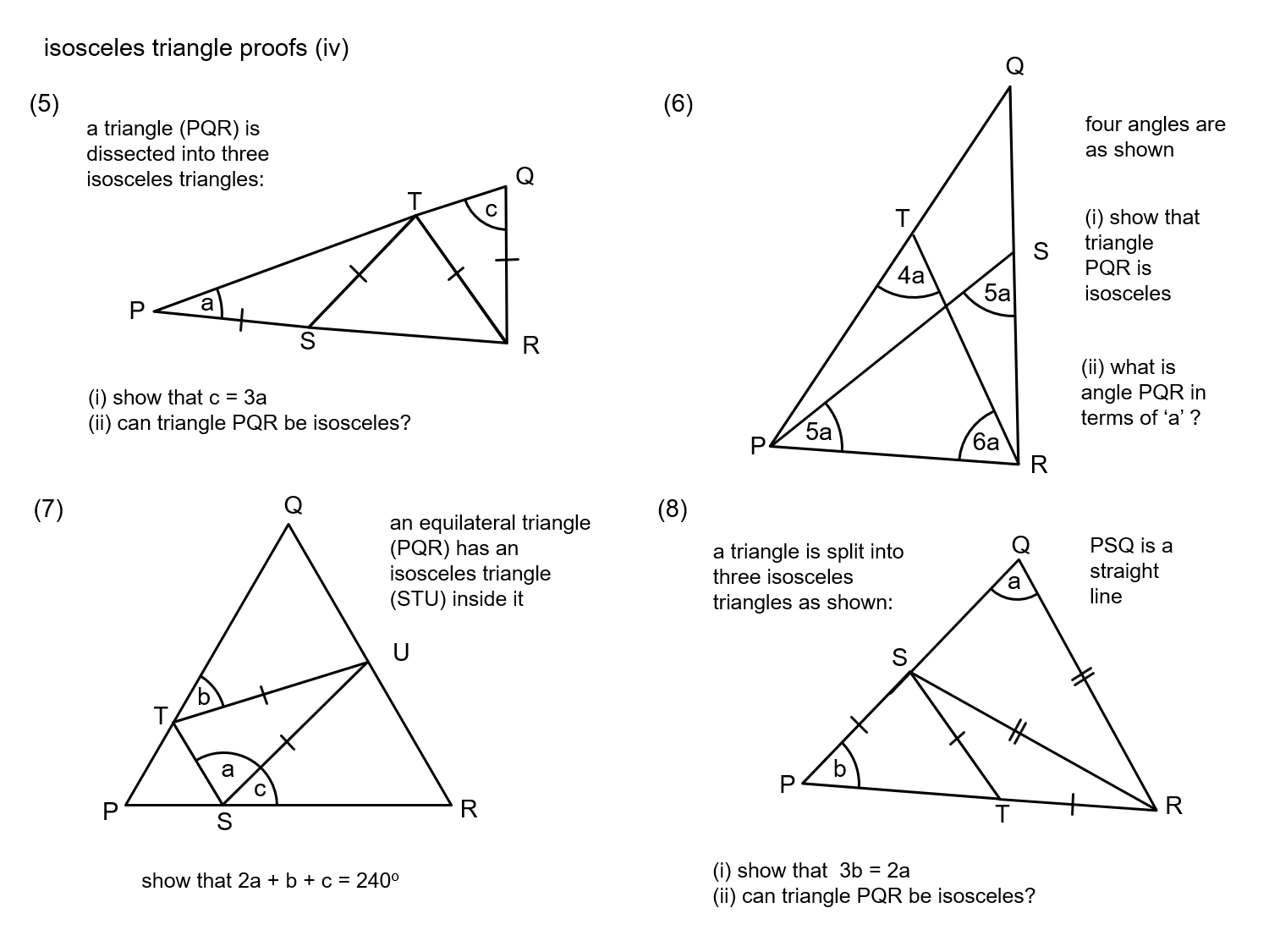 MEDIAN Don Steward mathematics teaching: isosceles triangle proofs