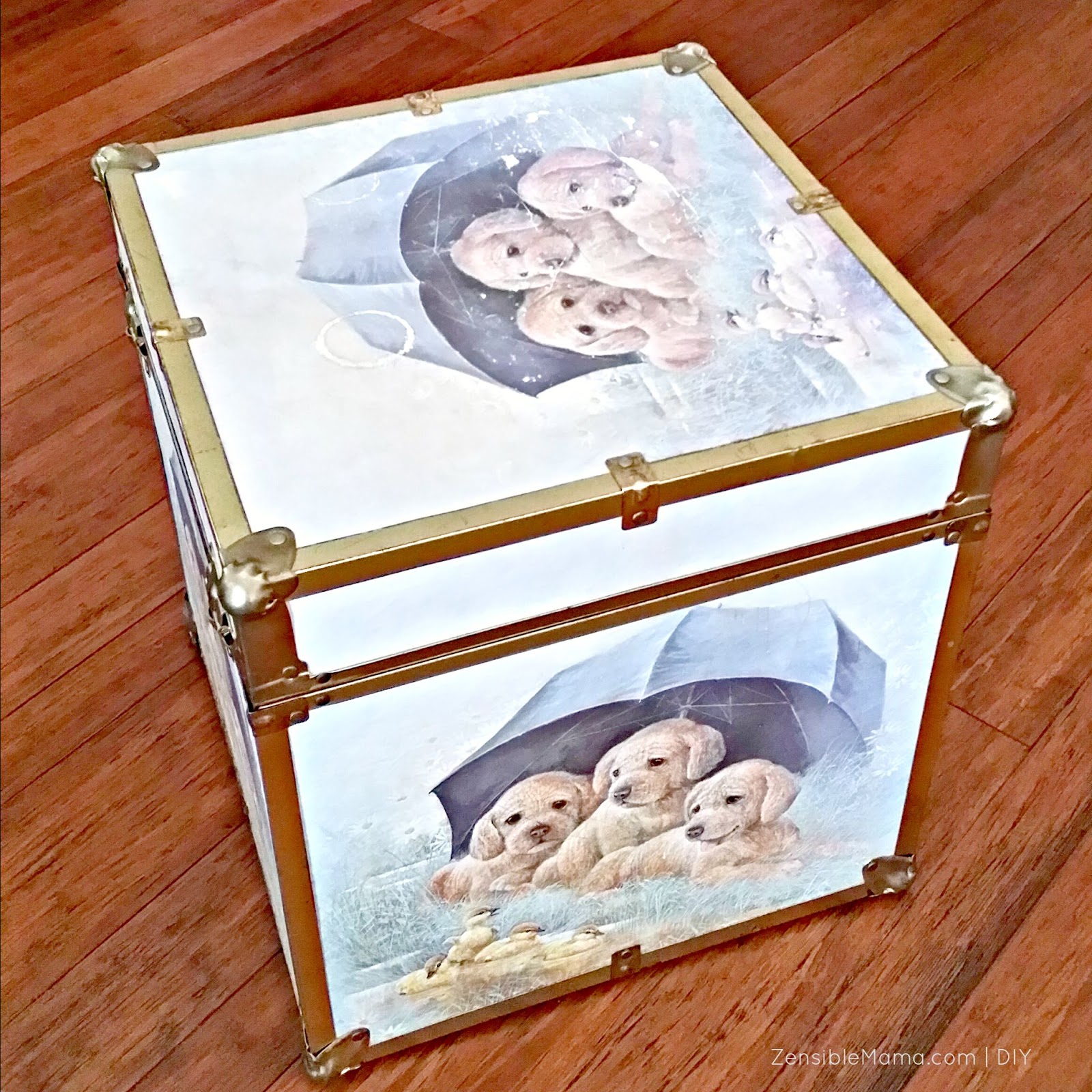 Zensible Mama: DIY: How to Give An Old Square Storage Trunk Box A ...