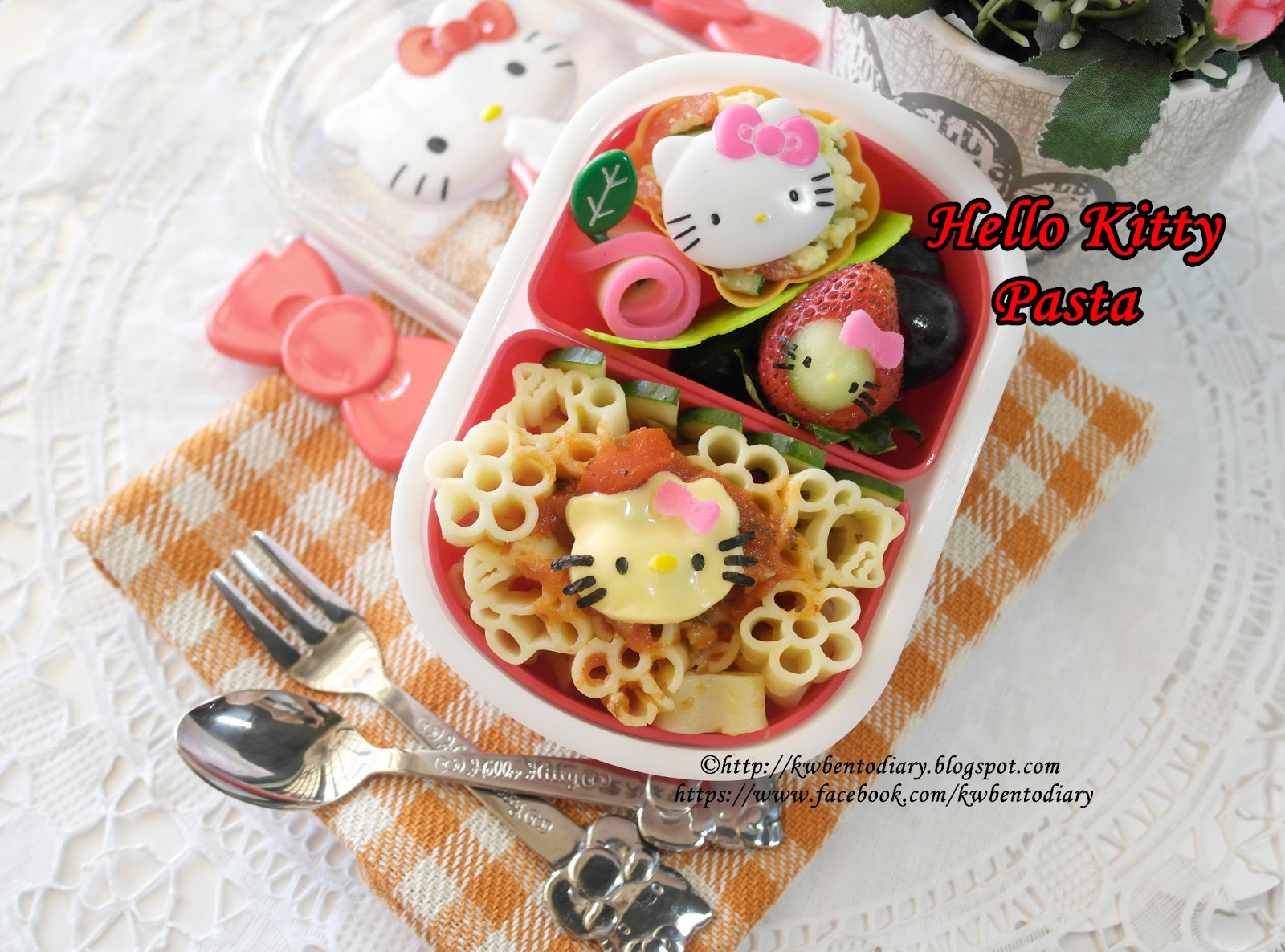 Karenwee's Bento Diary: Bento#May31~Hello Kitty Pasta Lunch