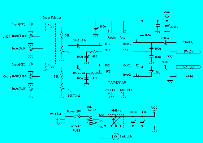 Electro Boom: Circuito amplificador con TA7240AP