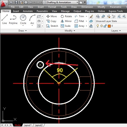 The easy way to rotate an object - AUTOCAD DESIGN SIMPLE TUTORIAL