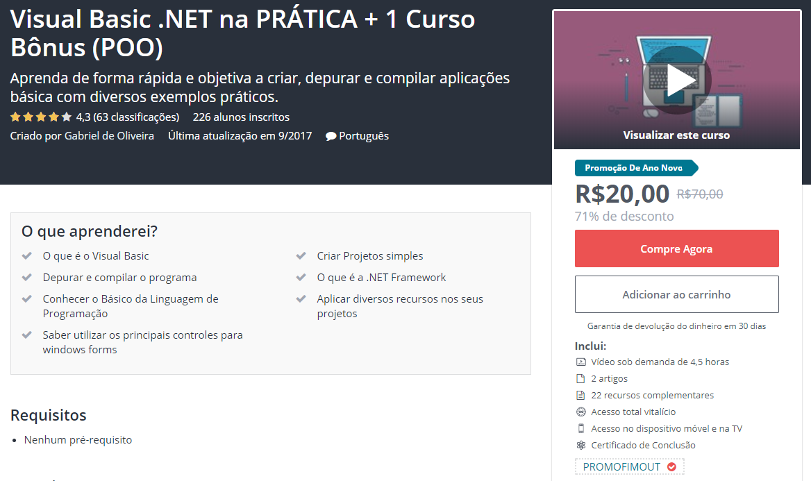 Gabriel de Oliveira: Aprenda Visual Basic .NET na PRÁTICA (Curso Completo)