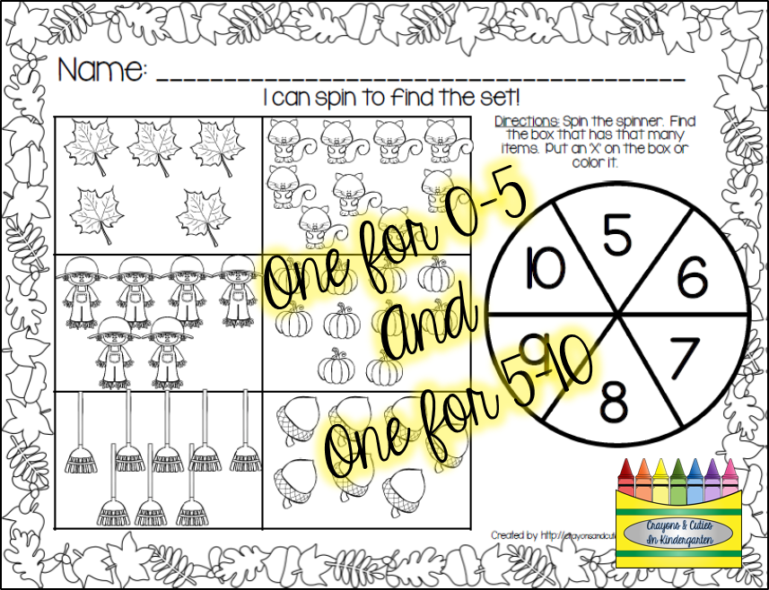 Crayons & Cuties In Kindergarten: No Prep Number Fun For Fall!