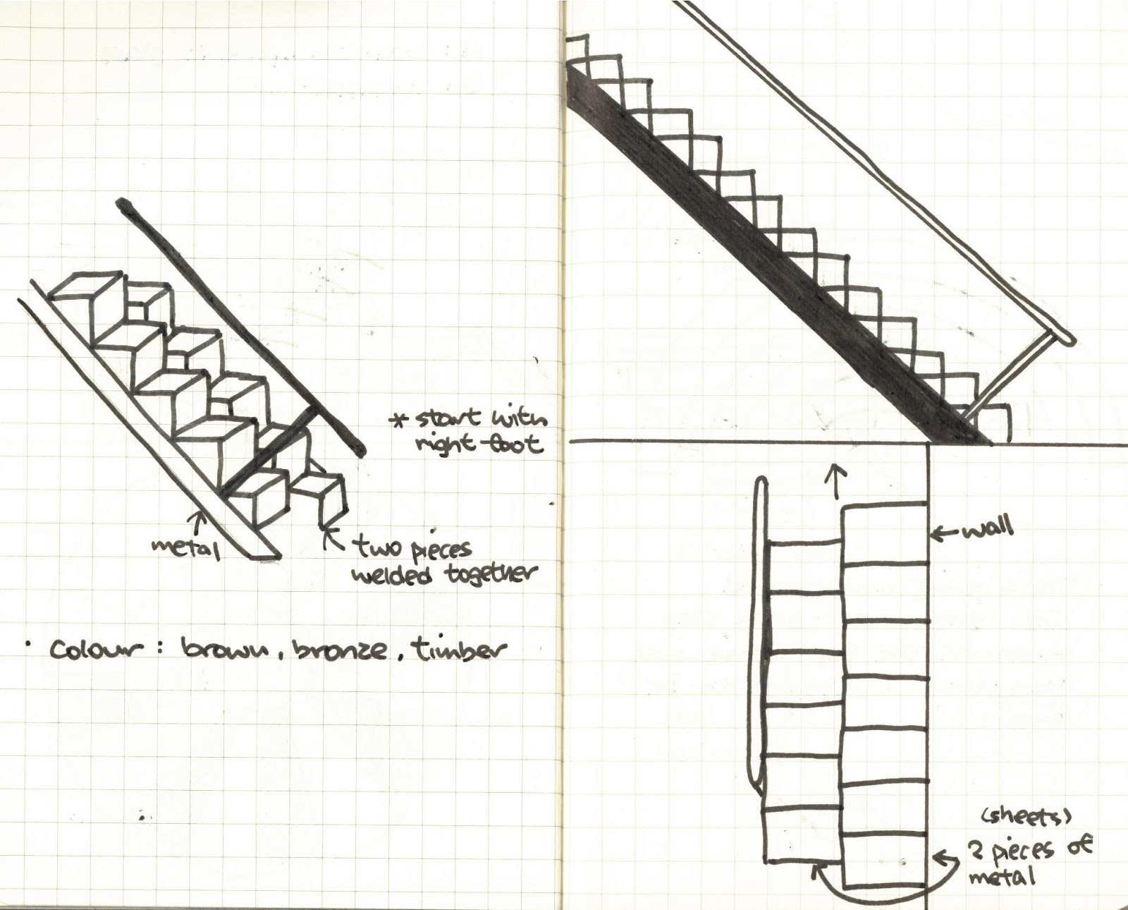 TeresaPeng1101: 4 Sketches of Stairs