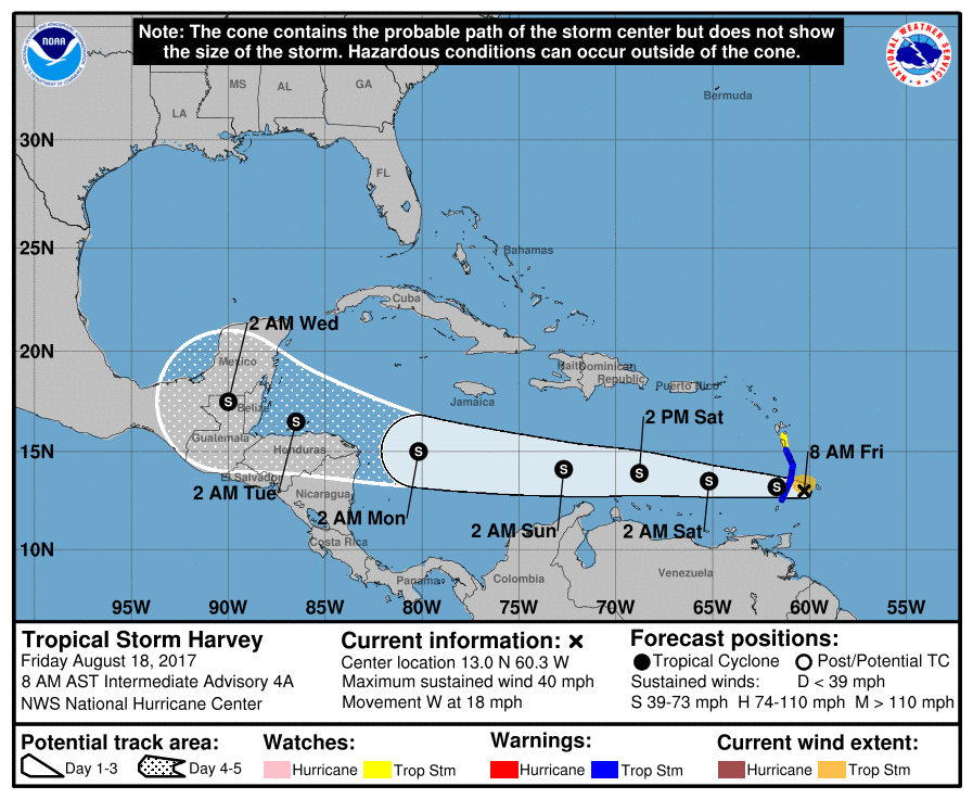 Tropical Atlantic Update: Tropical Storm Harvey forms and enters the ...