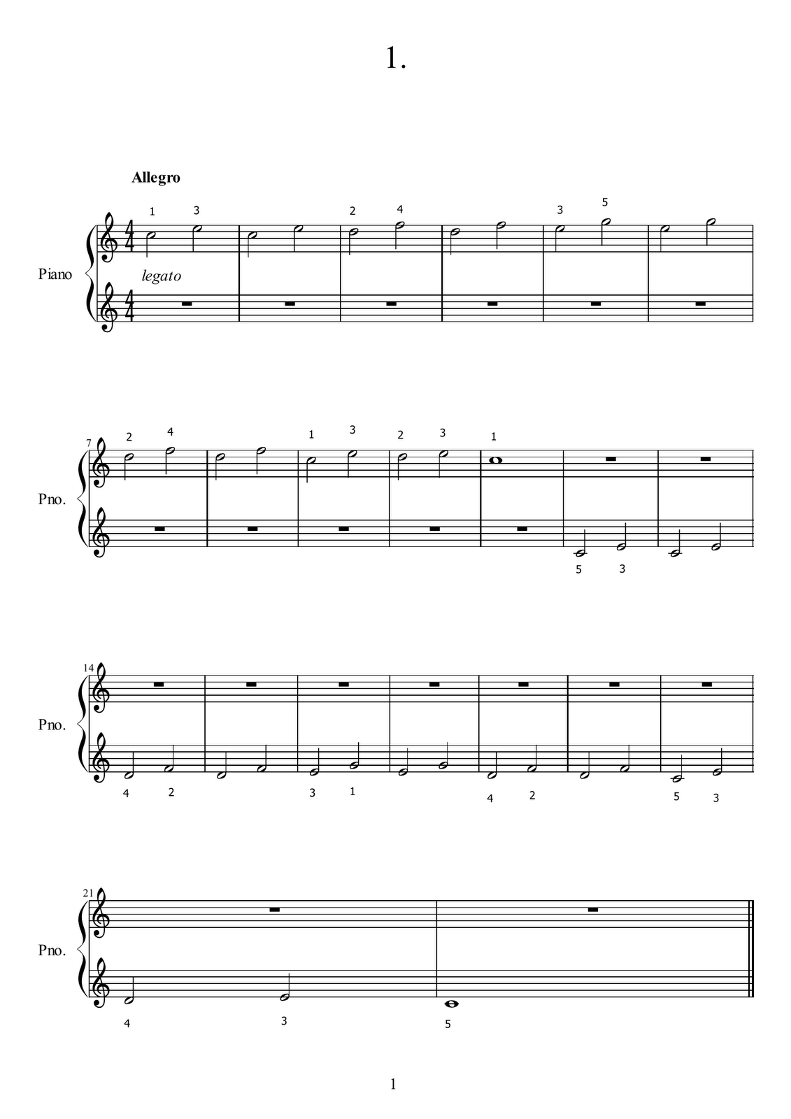 Partituras Musicais: Exercícios Simples para Piano - n.º 639