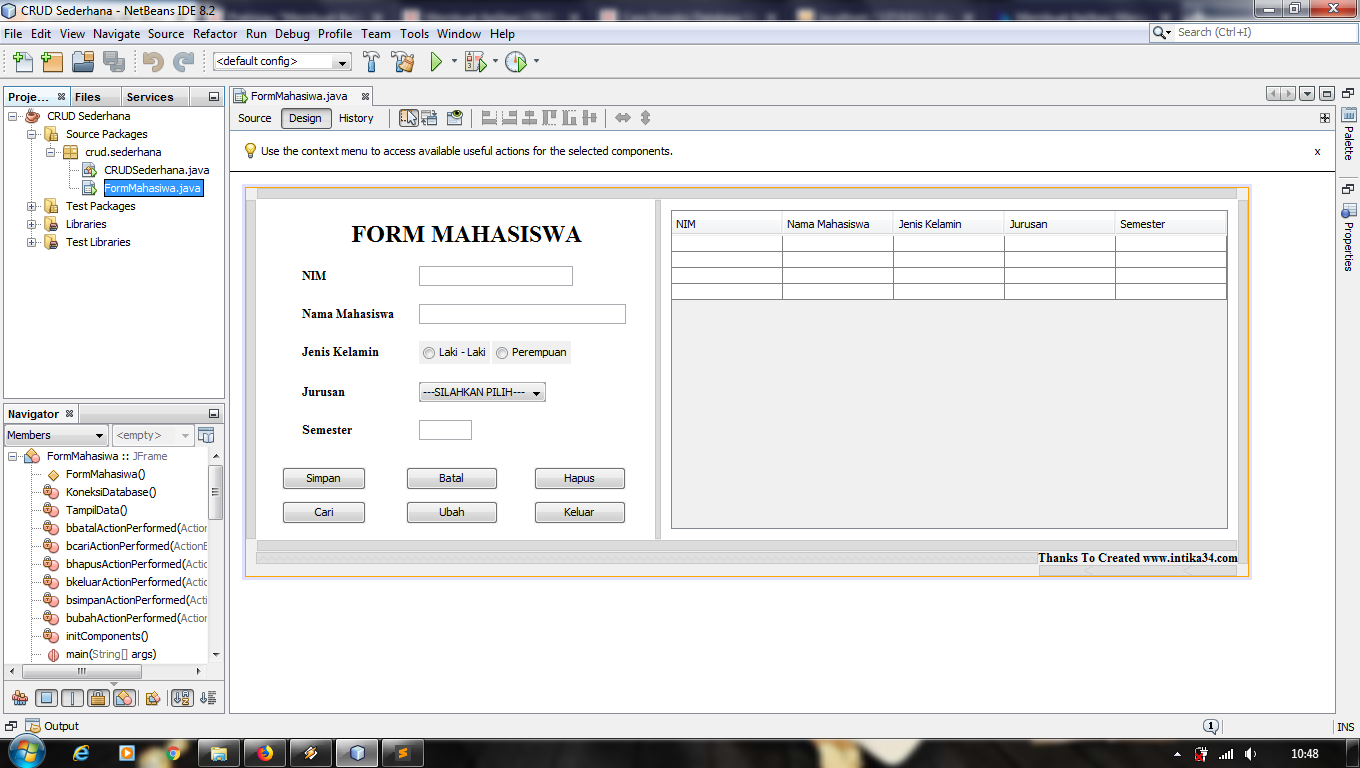 Membuat Aplikasi Crud Sederhana Dengan Netbeans Dan Mysql Part 2