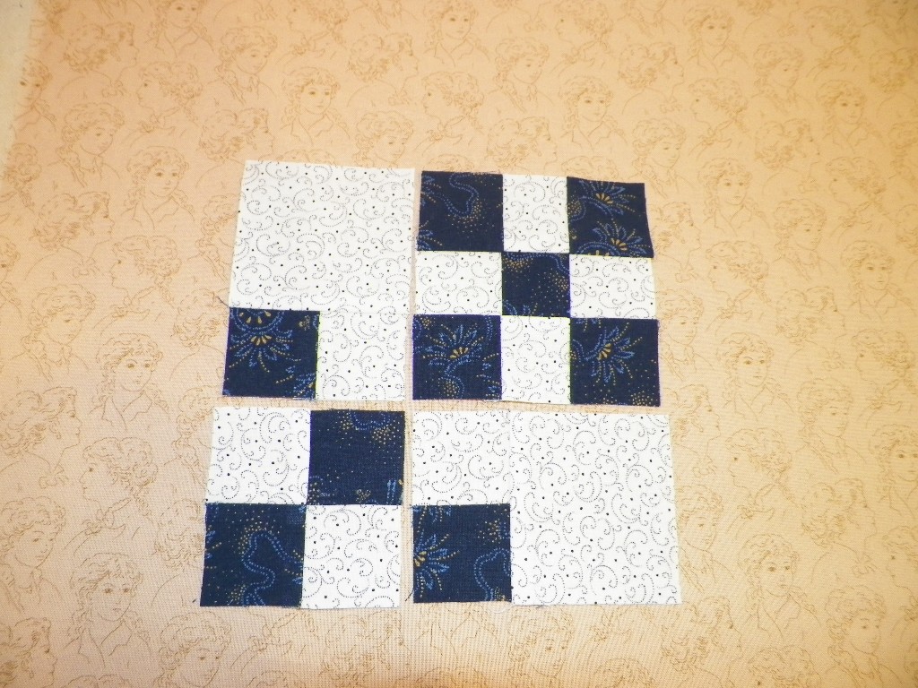 Scraps-and-Quilts.Blogspot.com: Shared Nine Patch and Irish Chain Blocks