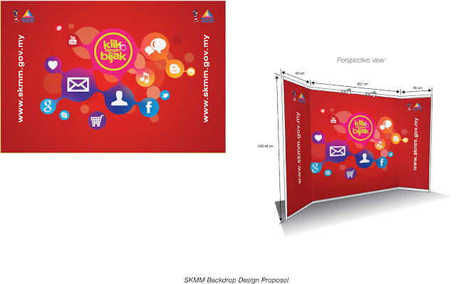 'Klik Dengan Bijak's backdrop design | SYAHIRA AHMAD