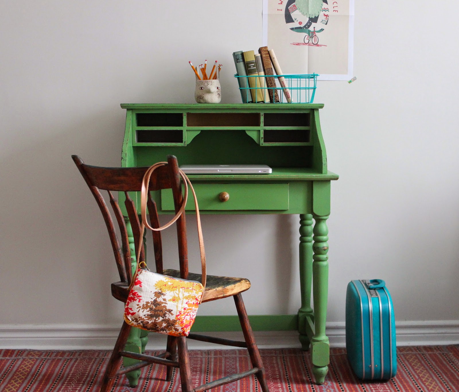 Poppyseed Creative Living: Introducing Green Secretary Desk