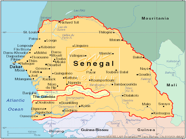 SENEGAL - GEOGRAPHICAL MAPS OF SENEGAL ~ Klima Naturali™