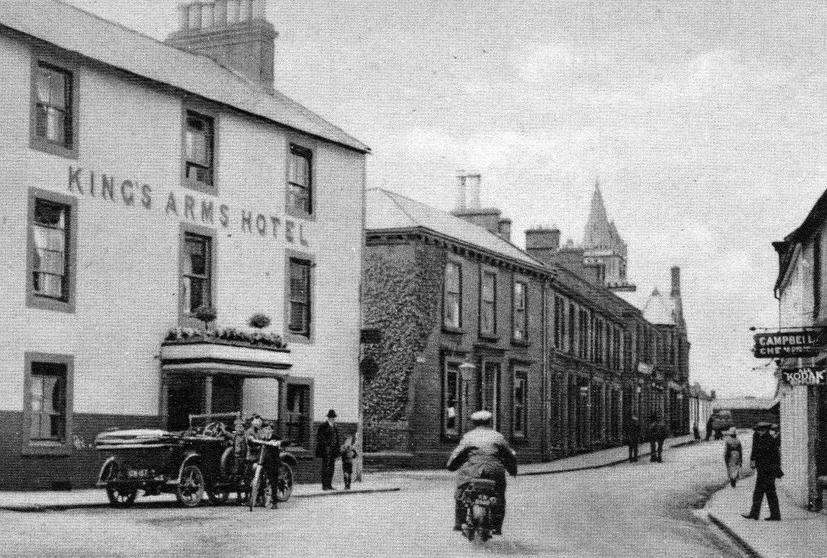 Tour Scotland: Old Photograph King's Arms Hotel Lockerbie Scotland