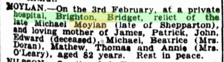 The Bourkes of Burramine and Boosey: Bridget Bourke, second daughter of ...