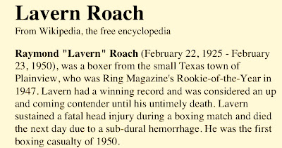 Tragic Boxing Stories and Fallen Warriors: Laverne Roach - Tragic boxing stories