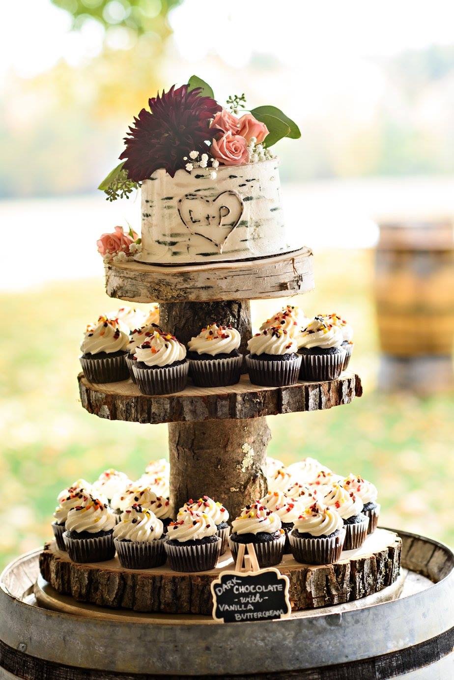 Rustic Cupcake Wedding Cakes