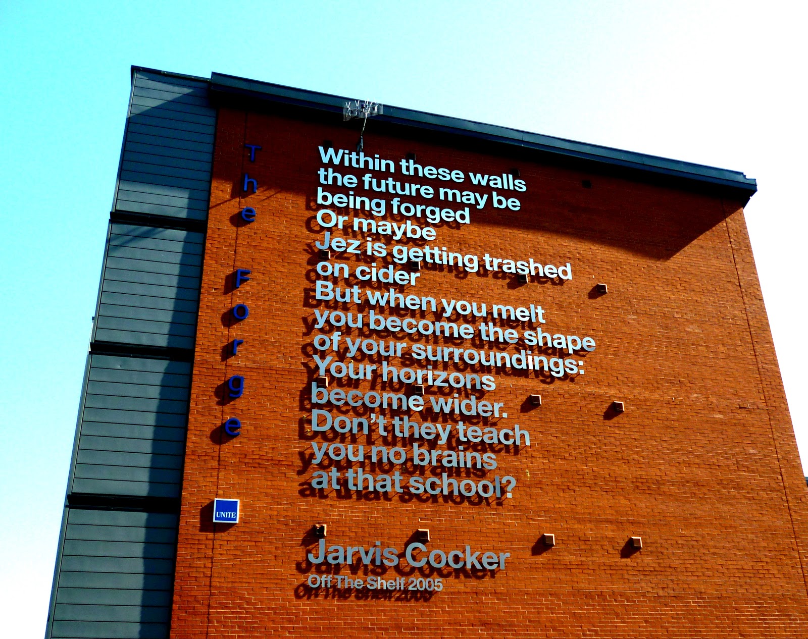 Dr Tony Shaw: Jarvis Cocker's Poem on a Wall in Sheffield