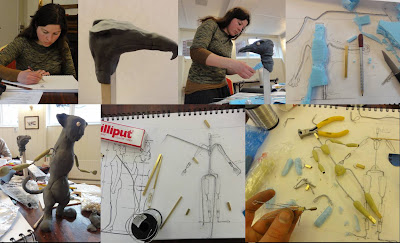 making a bird armature: Exeter model making course