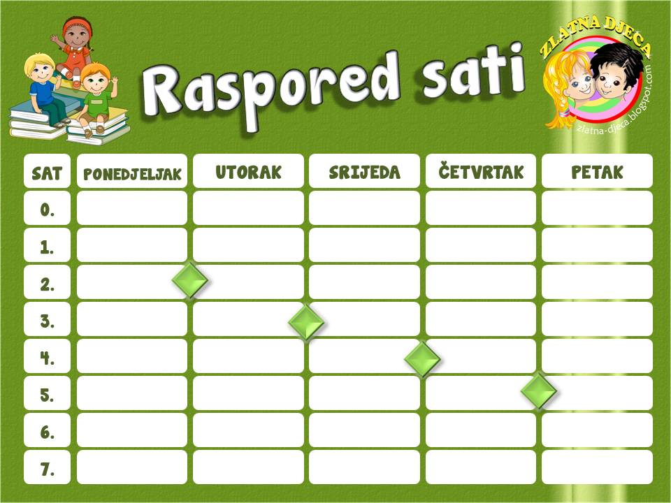 Zlatna djeca: Raspored sati
