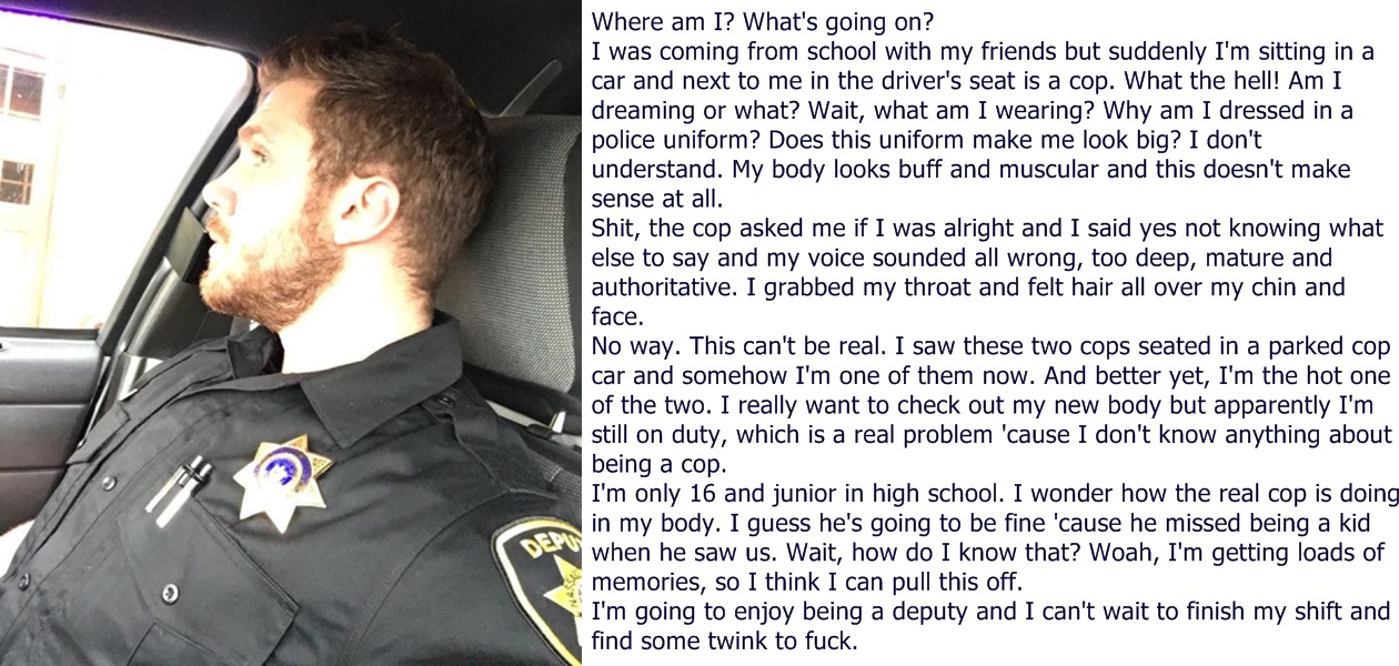 YoungTrevor's male body swap caps: The Hot Cop