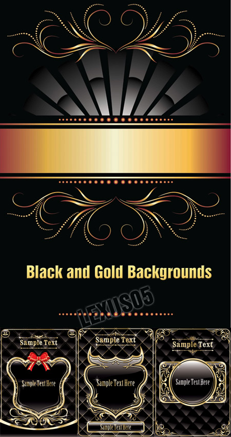 Quality Graphic Resources: Black and Gold Labels