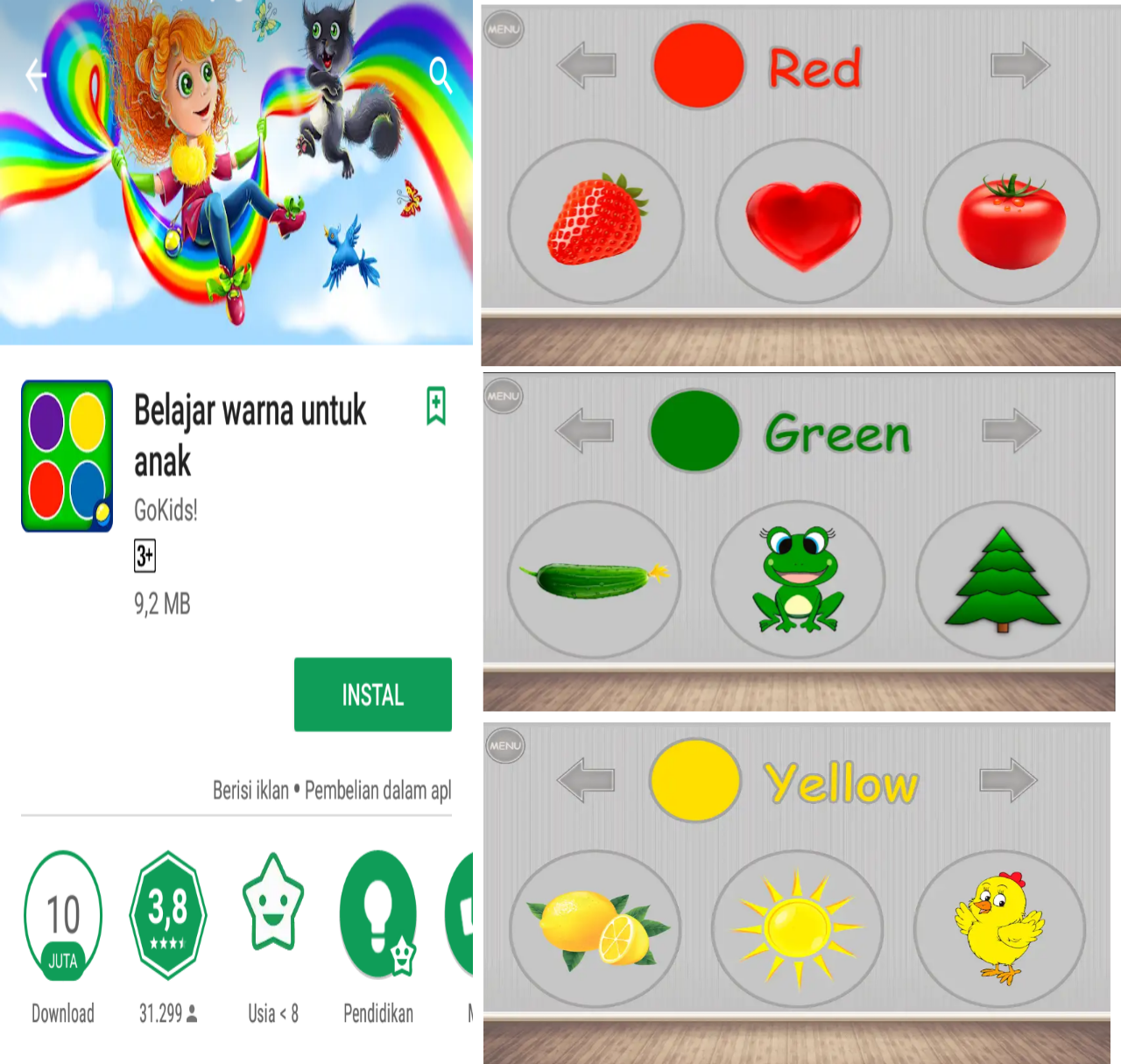 Belajar warna untuk anak