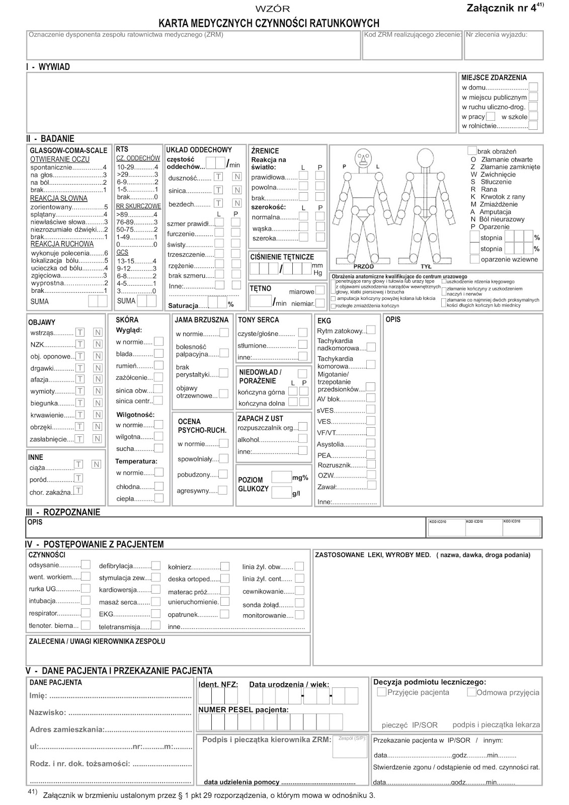Ratownictwo Medyczne - łączy nas wspólna pasja...: Jak opisywać wybrane elementy kart MCR ...