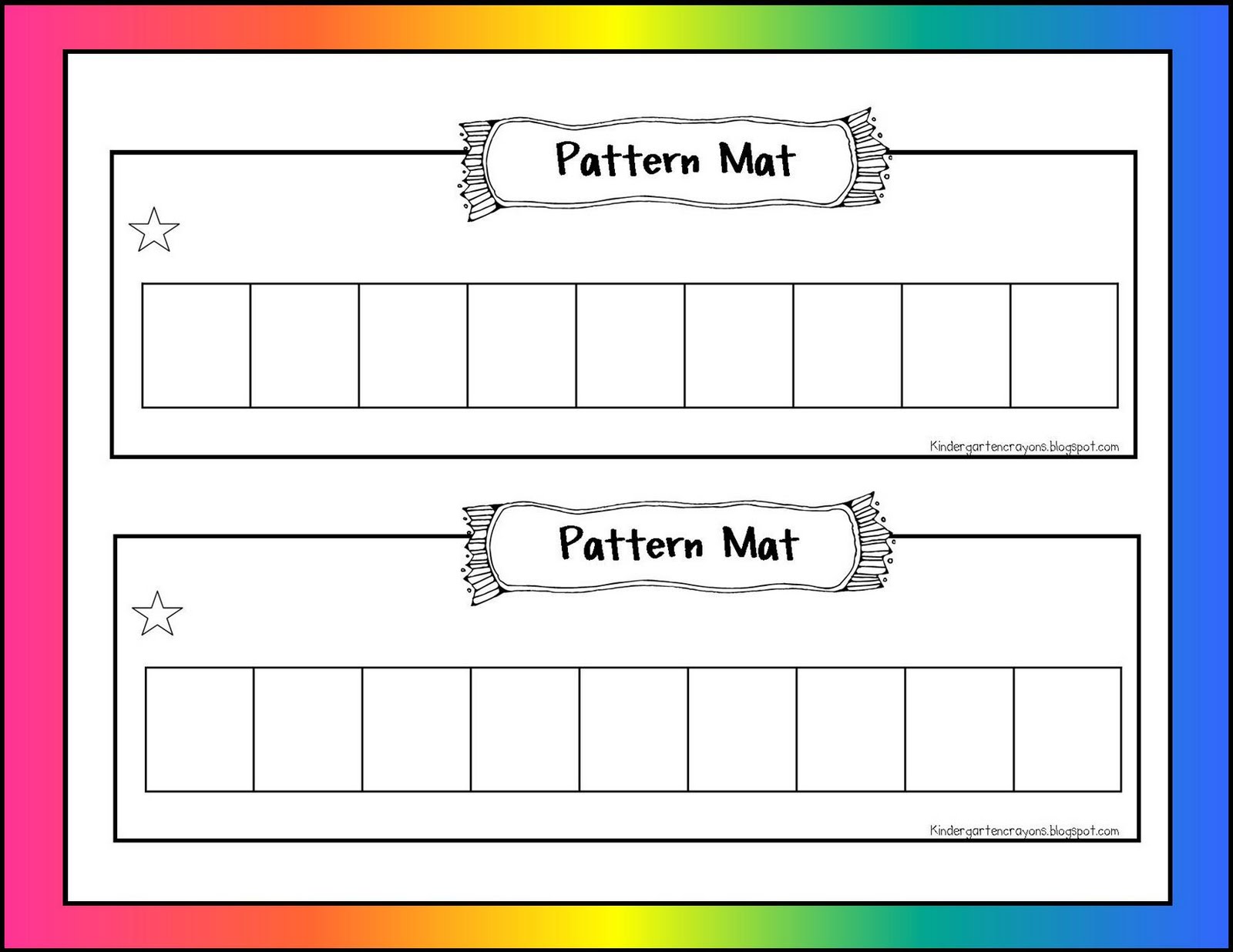 Kindergarten Crayons: Math Mats... not for the front door