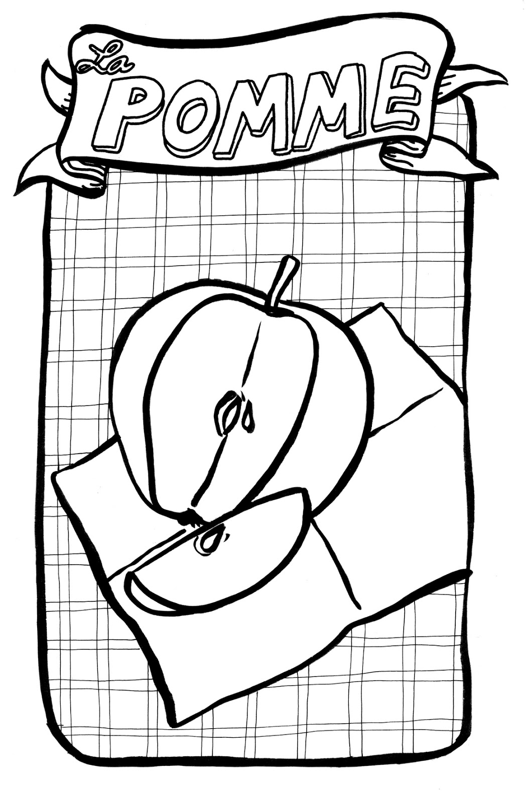 marion de castillon: Coloriage du mercredi : la pomme marion de castillon: Coloriage du mercredi : la pomme