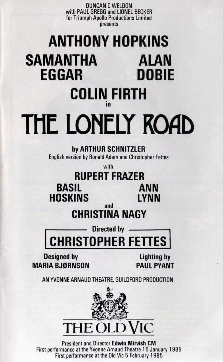 Colin Firth On Stage: The Lonely Road, 1985