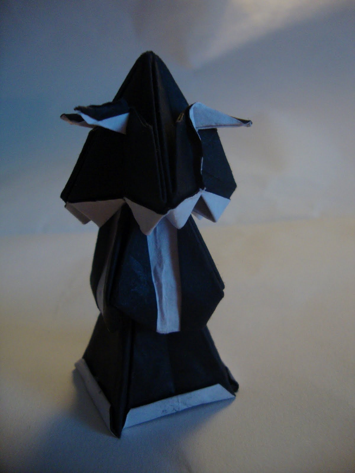Black origami chess pieces