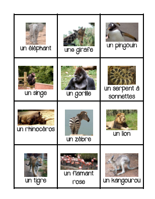 Les animaux de zoo - Primary French Immersion Resources