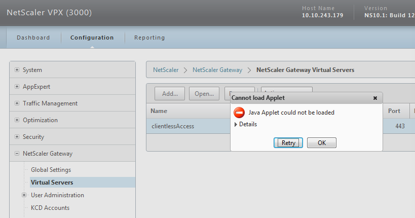 PhoneSpin: How to get NetScaler Configuration Utility page working ...