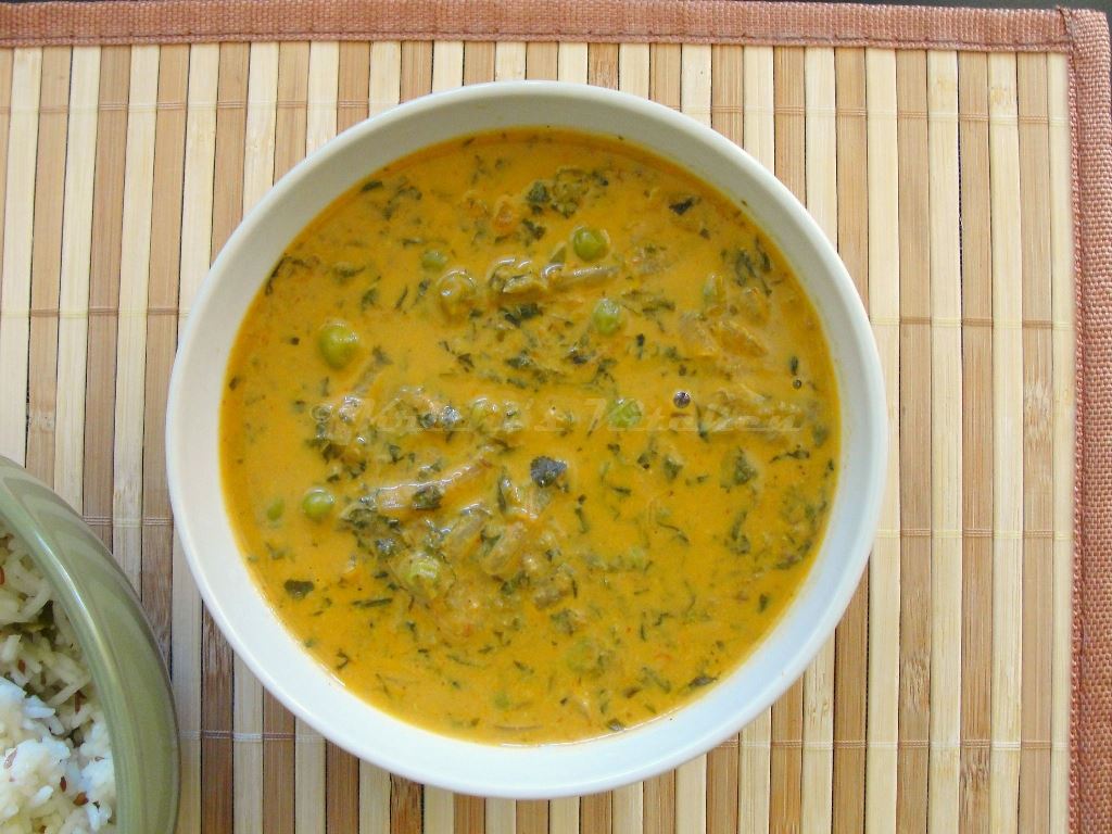 Krithi's Kitchen: Methi Matar Malai / Fenugreek leaves and Peas Creamy ...
