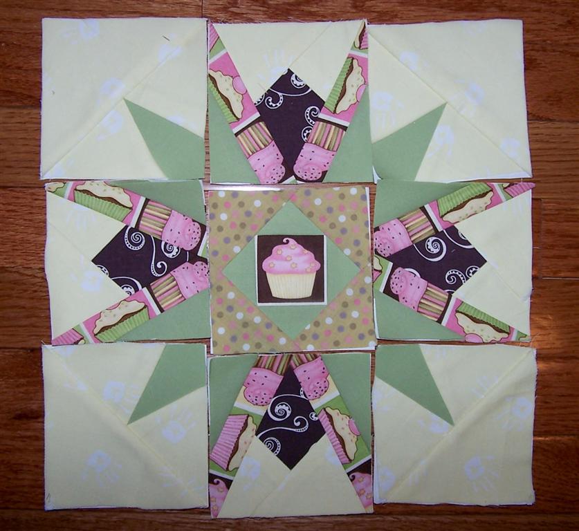 A Cupcake Quilt Block should Look Chocolatey--Don't you think?