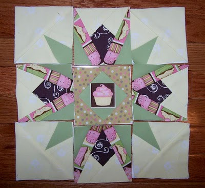 A Cupcake Quilt Block should Look Chocolatey--Don't you think?