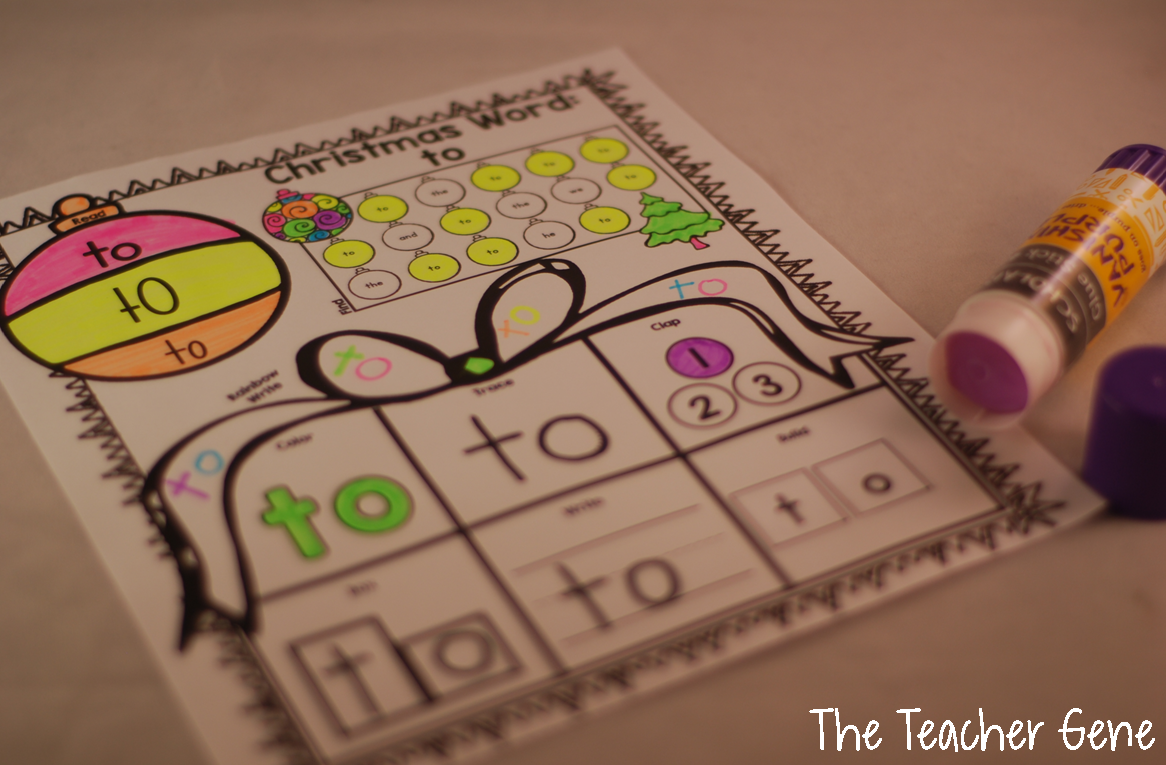 Classroom Freebies Too: Christmas Sight Words Print and Go