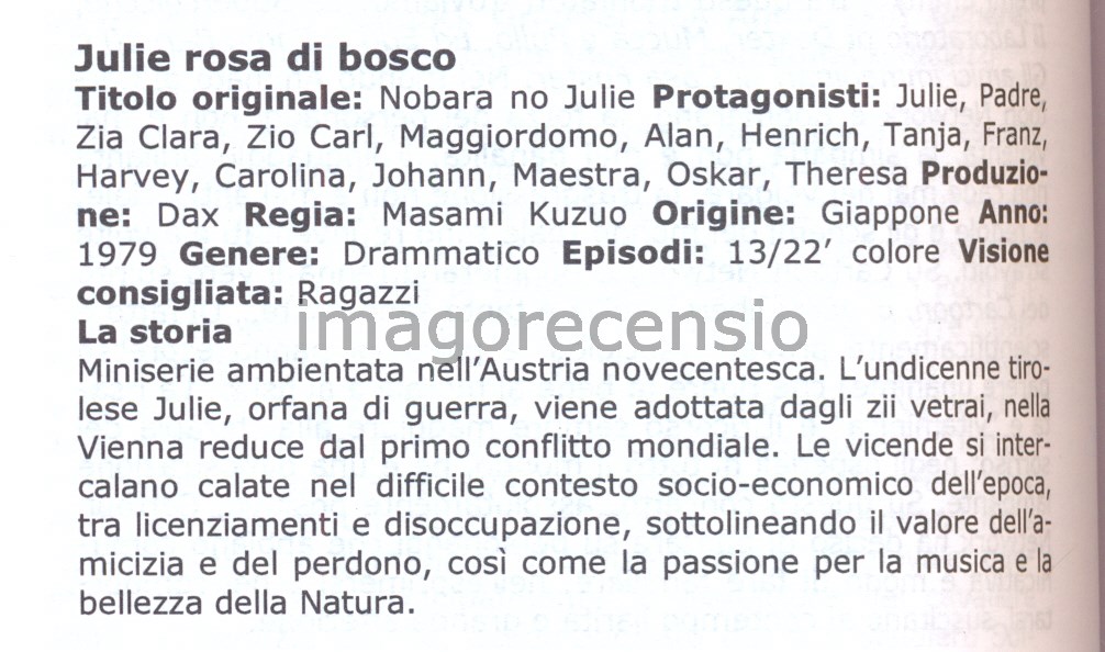 Imago Recensio: "Julie rosa di bosco" (1979) - Puntate 1 e 2