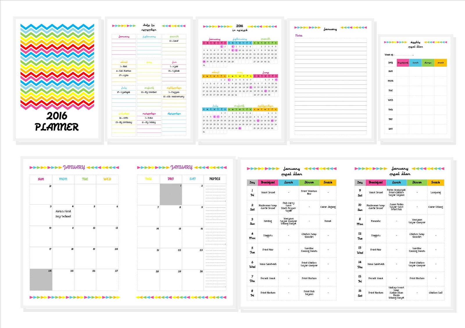Planner 2016 :: Printable Template