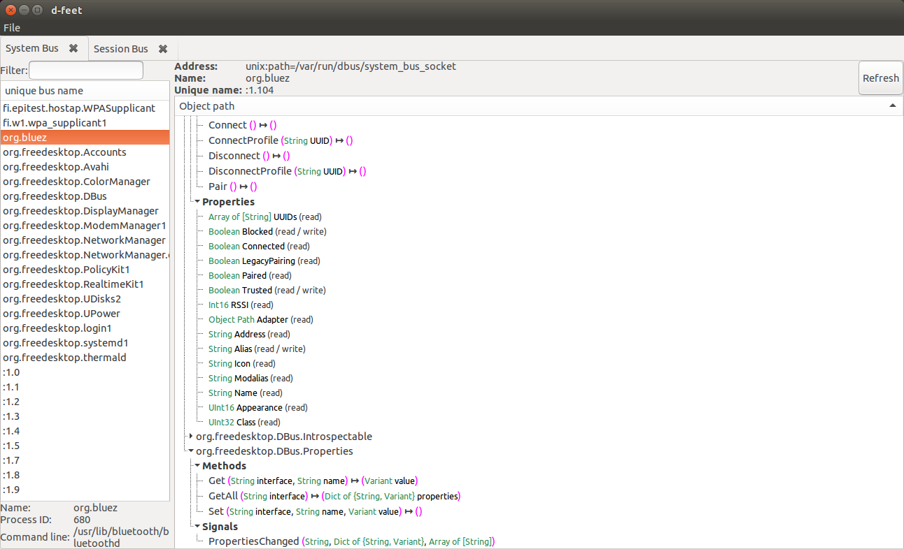 Smart Space Stuff: I got the "Figurin' out DBus" BlueZ