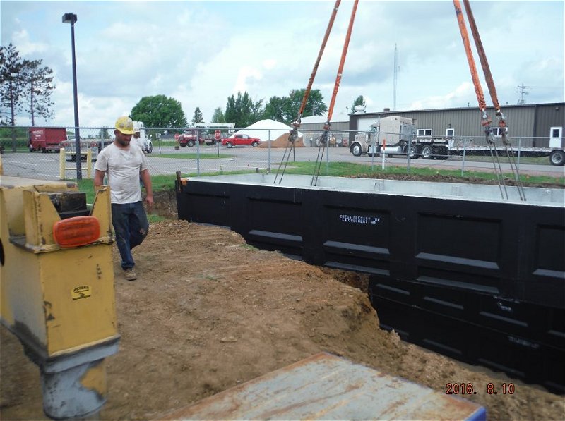 Crest Precast Concrete: Large Tanks installed at a Wisconsin School