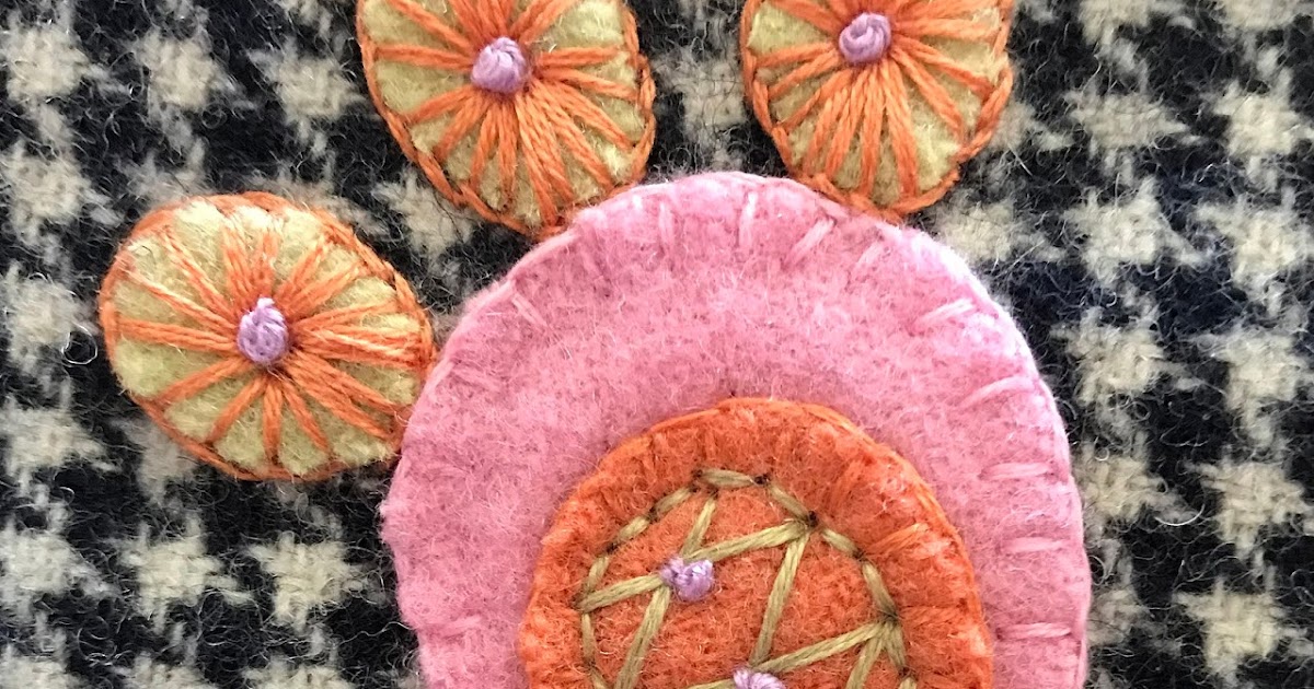 Three Sheep Studio: Wool Flowers With Hand Embroidery...