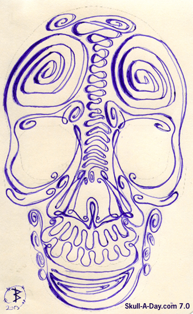Blue Line Skull