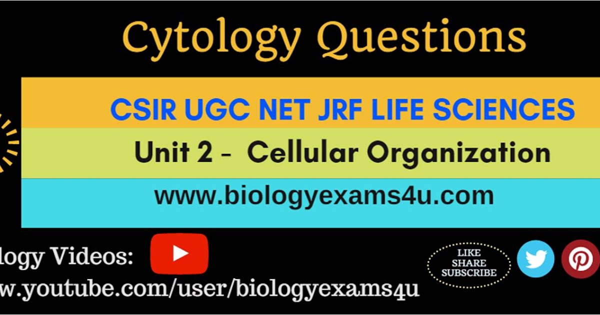 CSIR UGC NET JRF Life Sciences - Cytology Questions (Unit 2-Cellular Organization) ~ Biology ...