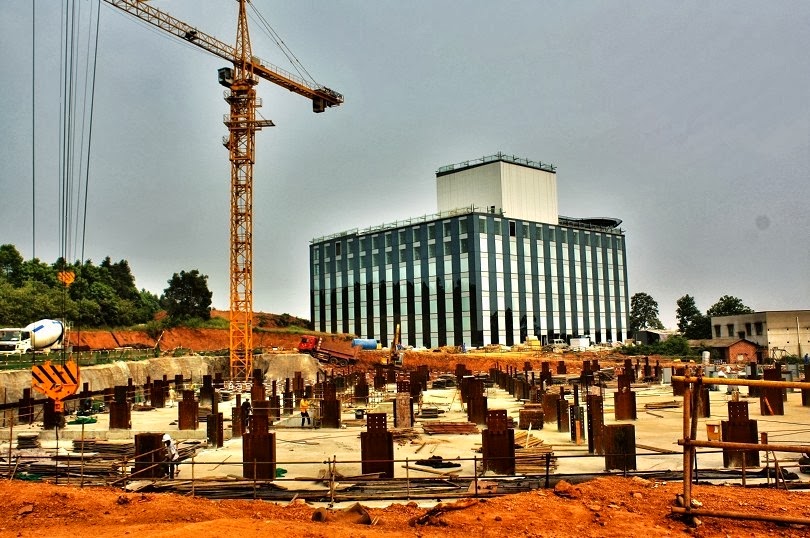 Foundations of 100 story Broad Group Skyscraper and test sections of ...