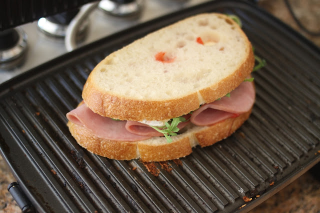 The Larson Lingo: Ham + Jam Sandwich {with Brie & Arugula}