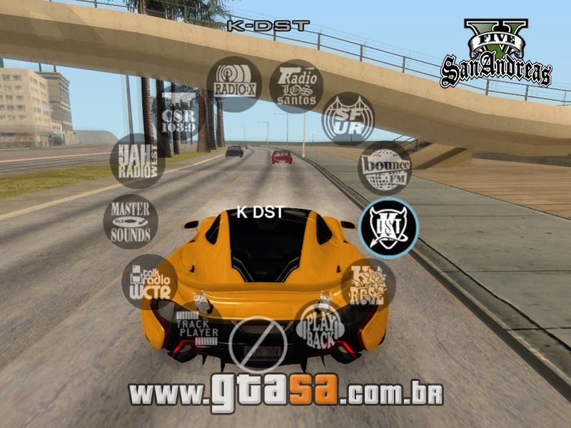 Mods GTA San Andreas: GTA 5 Radio Wheel HUD Mod